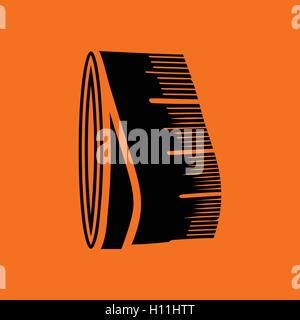 Tailor measure tape icon. Orange background with black. Vector ...