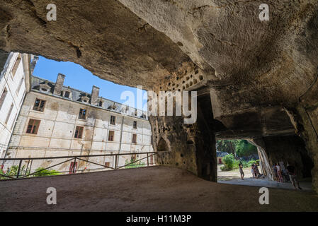 Interior of the Abbey Caves Brantme ,Cave Monastery in the Brantome ...