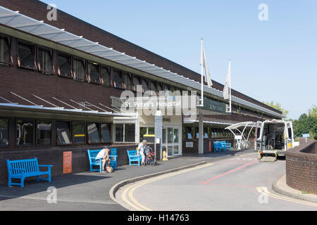 Main entrance at St Peter's Hospital, Guildford Road, Lyne, Surrey ...