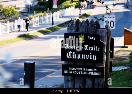 The old Pierre Chauvin Trading Post, Tadoussac, Quebec, Canada Stock ...