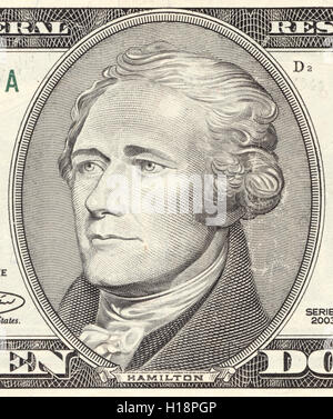 Alexander Hamilton from 10 dollar banknote with surgical mask for ...