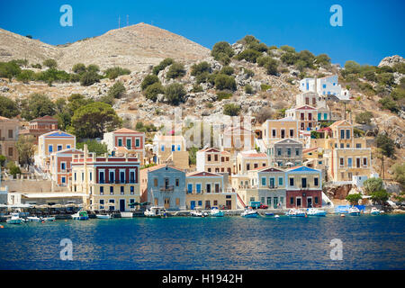 Symi harbour, Rhodes Stock Photo - Alamy