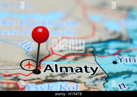 Close up of atlas map of Almaty, Kazakhstan Stock Photo - Alamy