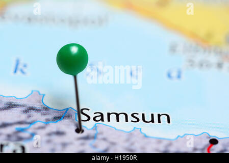 Close up of Samsun ,Turkey map with red pin - Travel concept Stock ...