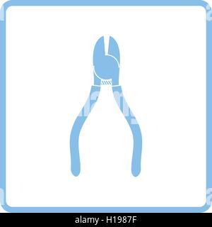 Side cutters icon. Blue frame design. Vector illustration Stock Vector ...