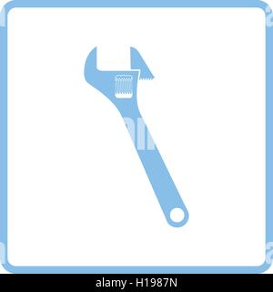 Adjustable wrench icon. Blue frame design. Vector illustration Stock ...