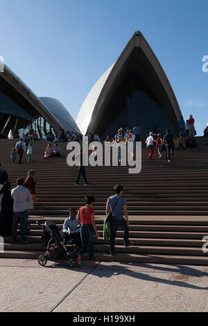 Crowds of people on the steps of the Sydney Opera House Sydney ...
