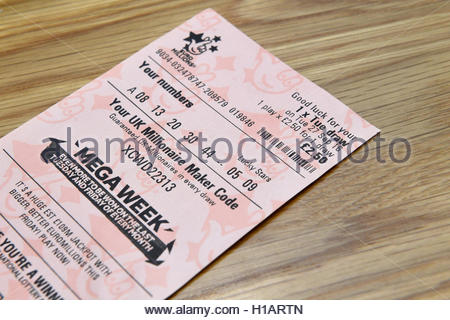 Euro Millions Lottery Ticket on a white background Stock Photo ...