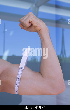 Body of a man measuring contour and body fat Stock Photo - Alamy