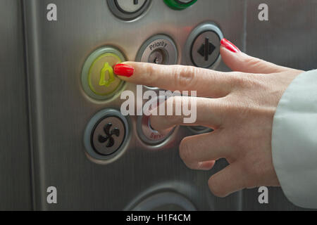 elevator call button in use Stock Photo: 167184907 - Alamy