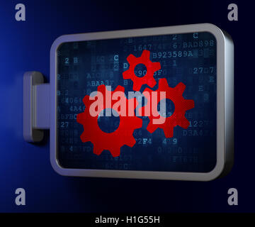 Web development concept: Web and Gears on billboard background Stock ...
