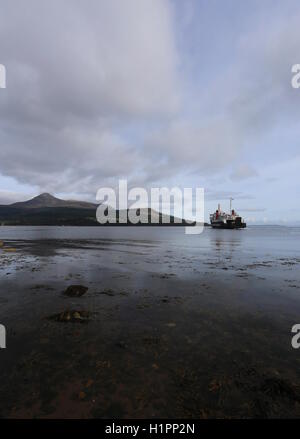CALMAC ferry MV ISLE OF ARRAN approaching BRODICK, ISLE OF ARRAN ...