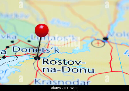 Rostov-na-Donu pinned on a map of Russia Stock Photo - Alamy