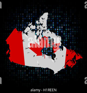 Canada map flag on hex code illustration Stock Photo - Alamy
