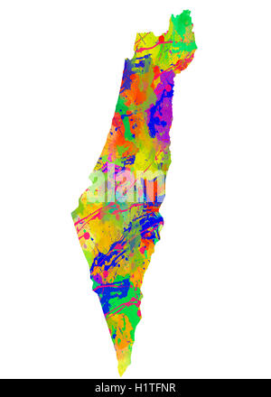 Colorful Israel map Stock Photo - Alamy