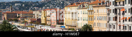 Panorama of Nice seafront buildings, Alpes-Maritimes, France Stock ...
