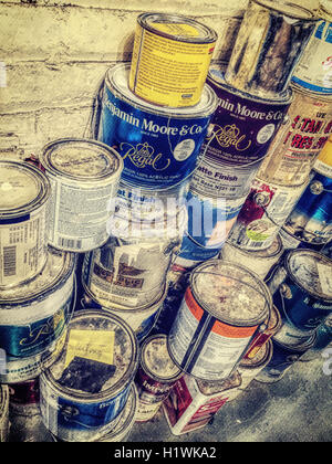 Containers of toxic and hazardous household chemicals being taken to ...