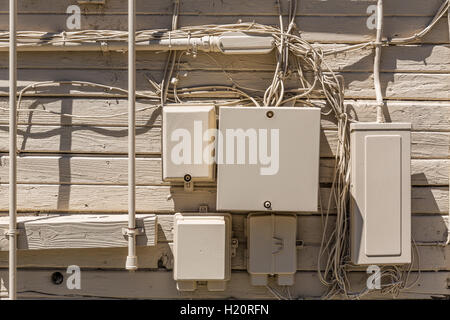 dangerous electric meter messy faulty electrical wiring installation ...
