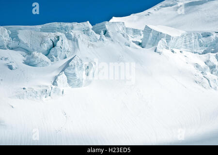 A towering slab of glacial ice and snow near Mount Logan in the ...