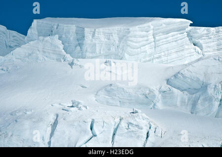 A towering slab of glacial ice and snow near Mount Logan in the ...