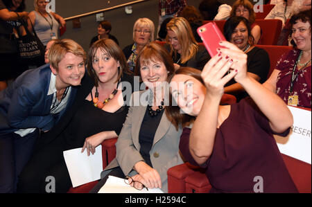 Labour MP Yvette Cooper (right) with Anne Scargill, the wife of former ...