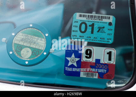 Vehicle Registration and Inspection Stickers Stock Photo - Alamy