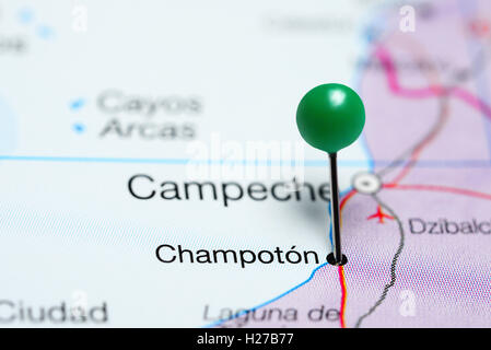 Champotón, Mexico pin on map Stock Photo - Alamy