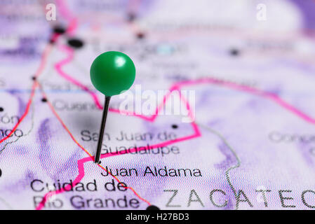 Aldama pinned on a map of Mexico Stock Photo - Alamy