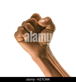 African's fist in power salute with the wrist being gripped by another ...