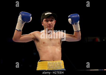 Isaac Lowe after beating Elvis Guillen in the Featherweight contest at ...