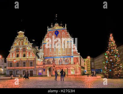 House of Blackheads and the Christmas tree near it during the Christmas ...