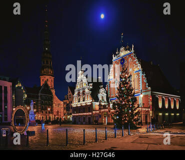 House of Blackheads and the Christmas tree near it during the Christmas ...