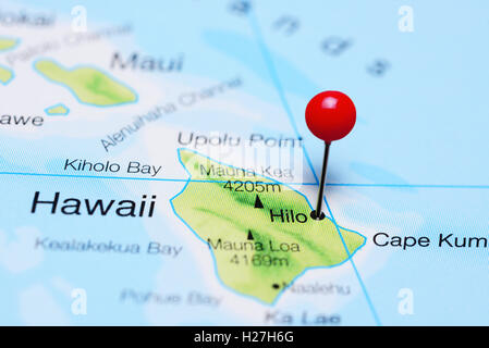 Hawaii pin on a world map. Hawaiian travel destination planning pinned ...