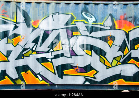 graffiti on containers Stock Photo - Alamy