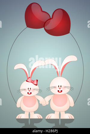 Bunnies in love Stock Photo - Alamy