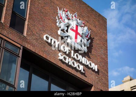 City of London school sign on red bricks wall in London Stock Photo - Alamy