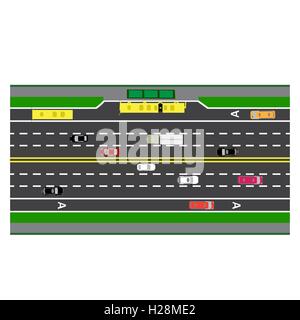 Road infographics. Plot road, highway, street. Crossing. With different ...