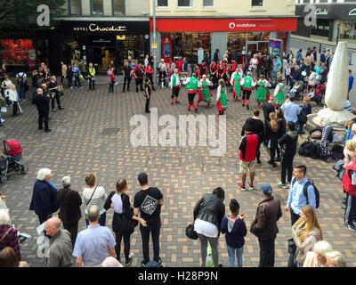 Morris Dancers performing in the street, Malling , near Tonbridge, Kent ...