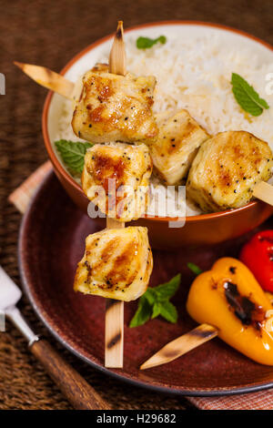 Middle Eastern Chicken Kebabs Stock Photo - Alamy