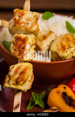 Middle Eastern Chicken Kebabs Stock Photo - Alamy