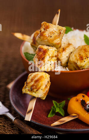 Middle Eastern Chicken Kebabs Stock Photo - Alamy