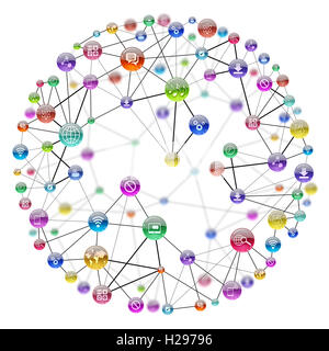 Communication between program icons Stock Photo - Alamy