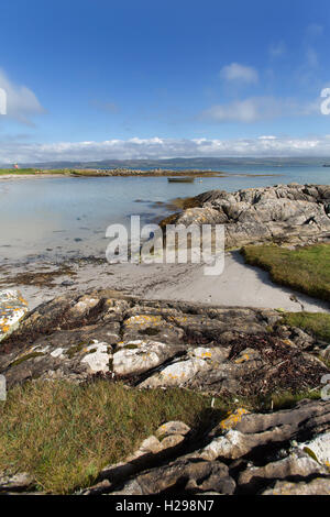 Isle of Gigha, Scotland. Picturesque view of the CalMac ferry MV Loch ...