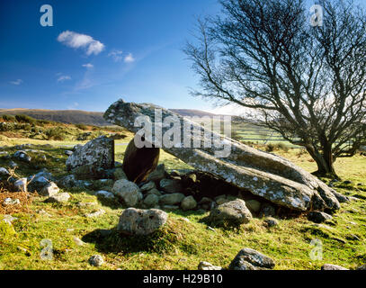 Carreg Coetan Arthur is a neolithic dolmen, burial chamber, near Stock ...