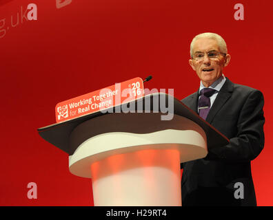 Harry Donaldson chair at the Labour party annual conference, 2018 Stock ...