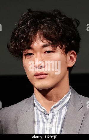 (L to R) Screenwriter and film director Daigo Matsui, actress Yu Aoi ...