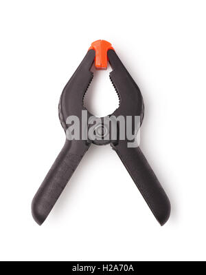 Black and orange spring clamp isolated on white background. Set of ...