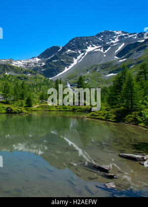 The landscape at Lago d Arpy lake Stock Photo - Alamy