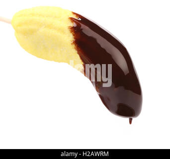 Marshmallow with chocolate dripping Stock Photo - Alamy