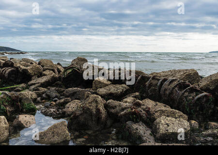 French owned China Clay Works at Par Sands in Cornwall. These photo ...